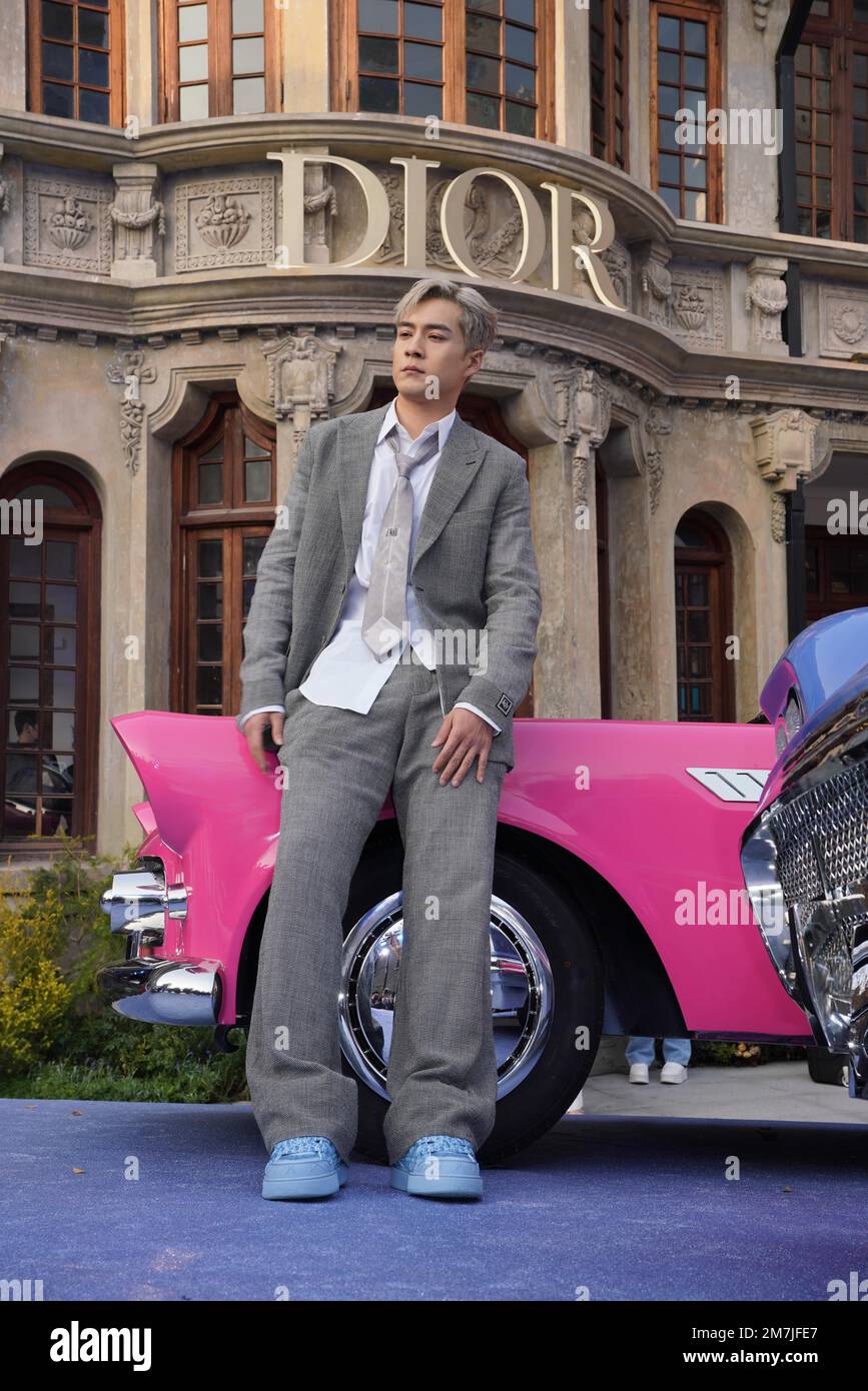 Chinese actor Elvis Han attended the DIOR X ERL activity in Shanghai ...