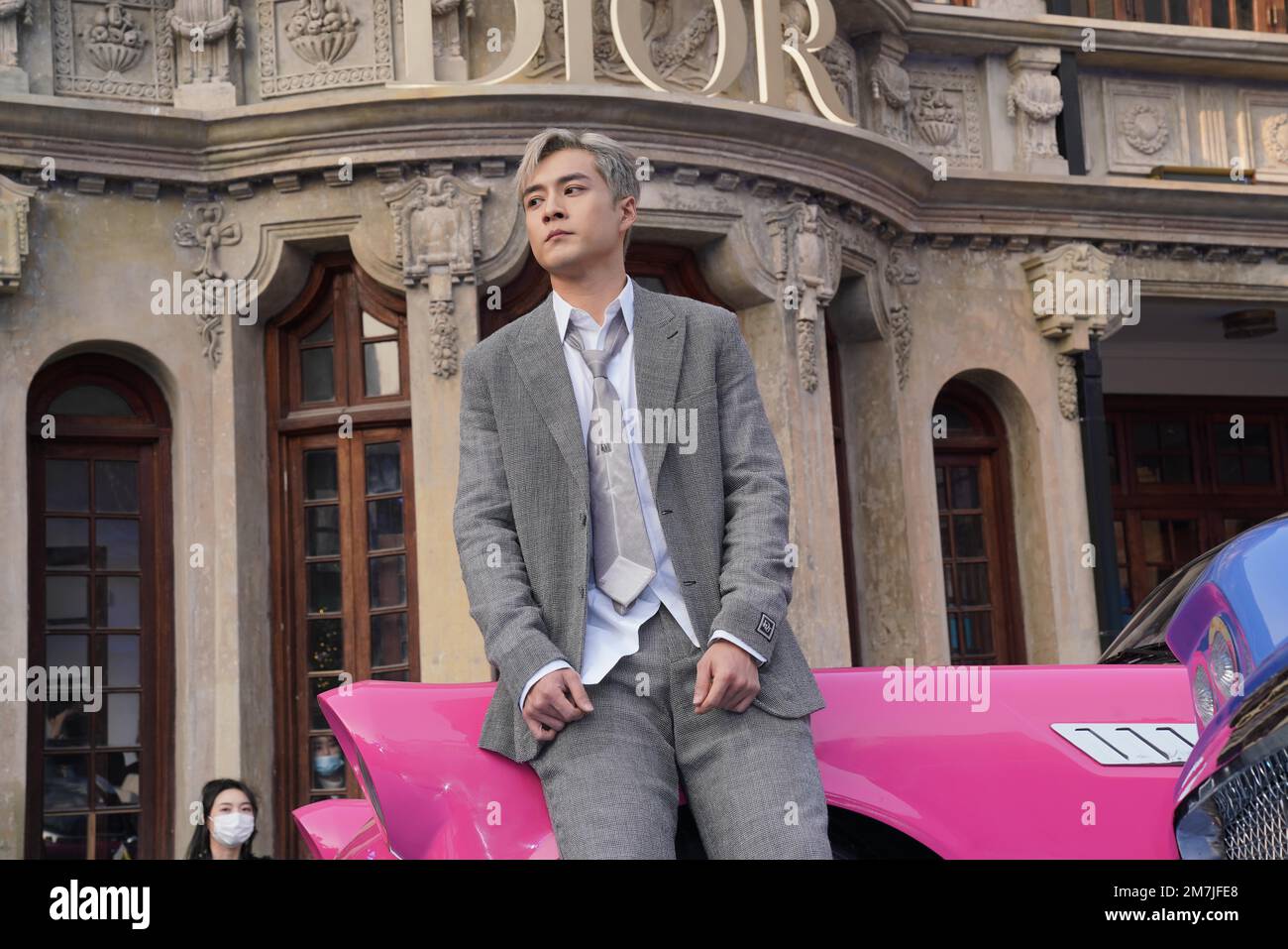 Chinese actor Elvis Han attended the DIOR X ERL activity in Shanghai ...