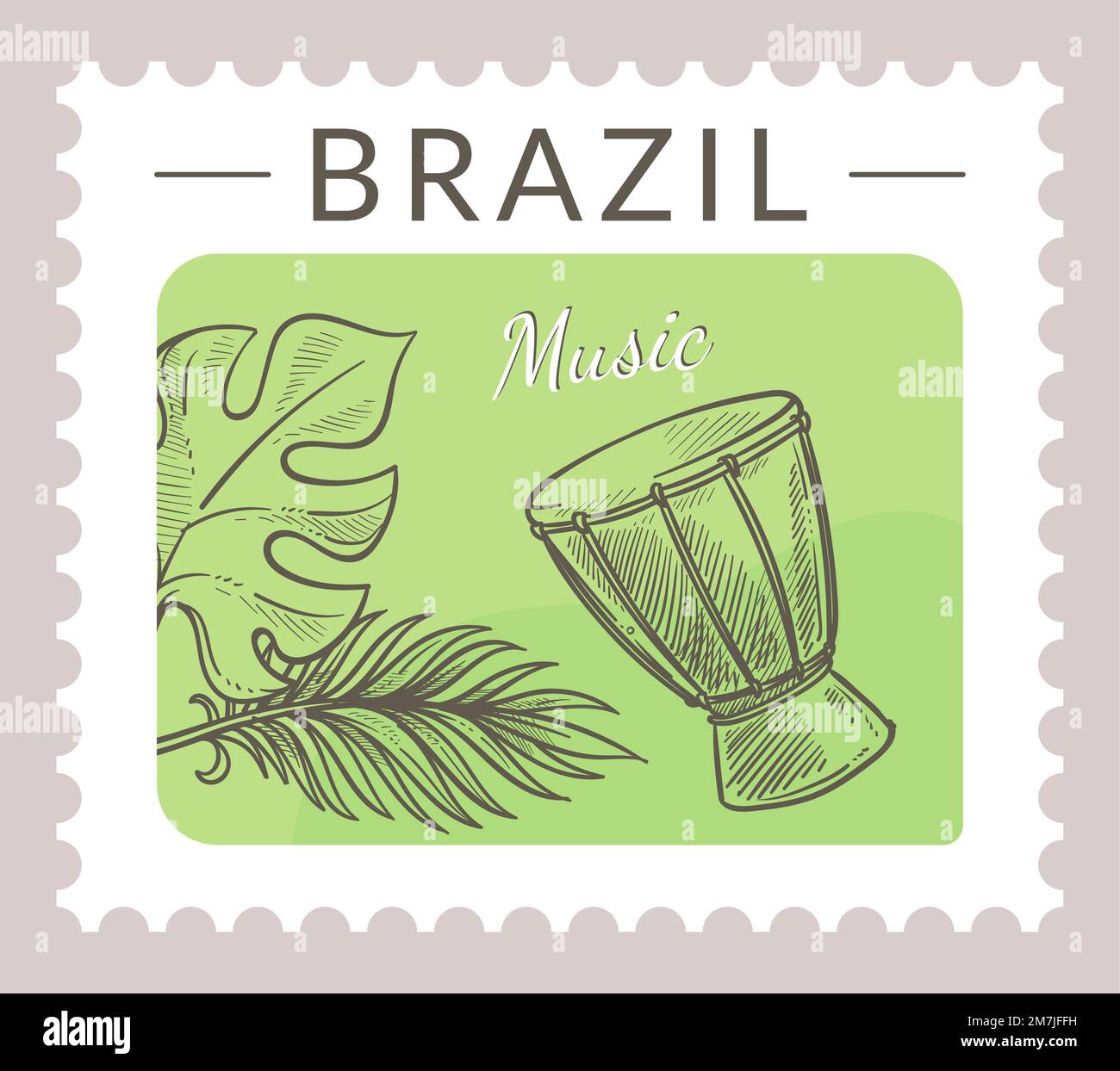 Musical instruments of Brazil, postcard vector Stock Vector Image & Art ...