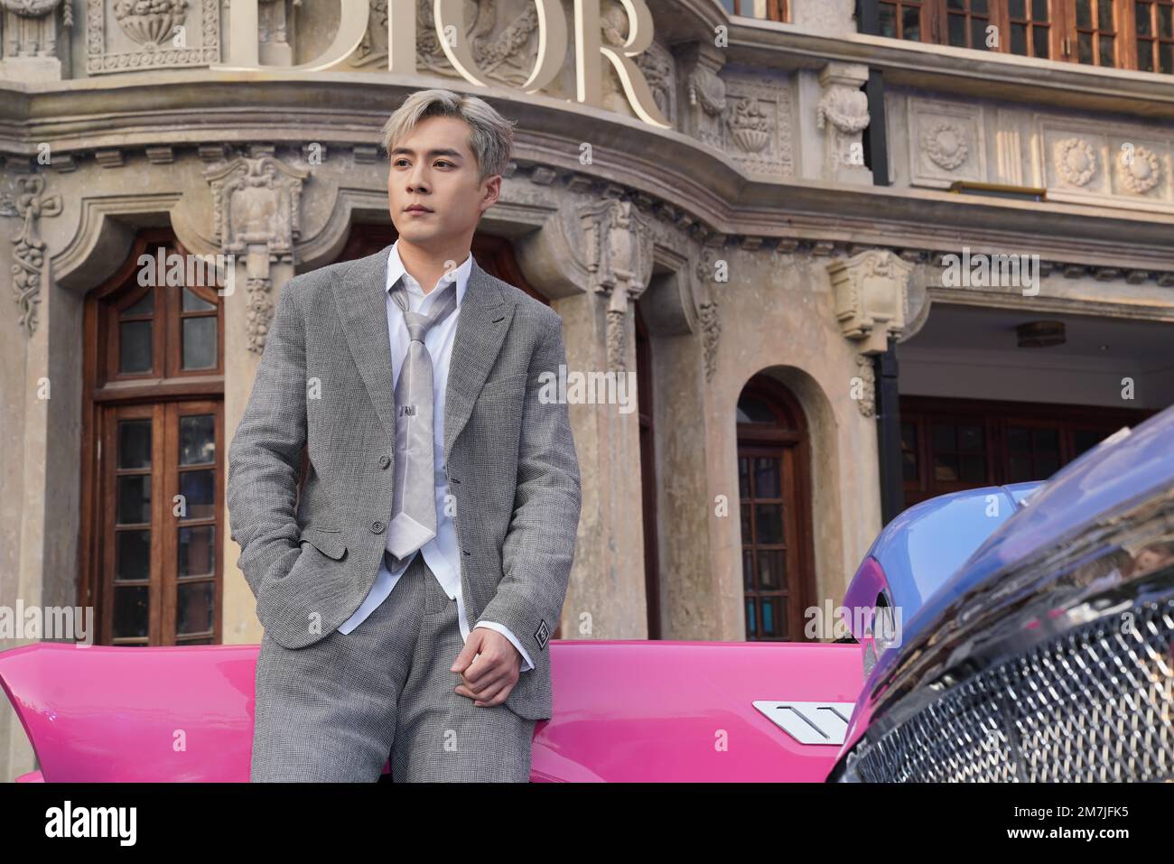 Chinese actor Elvis Han attended the DIOR X ERL activity in Shanghai ...