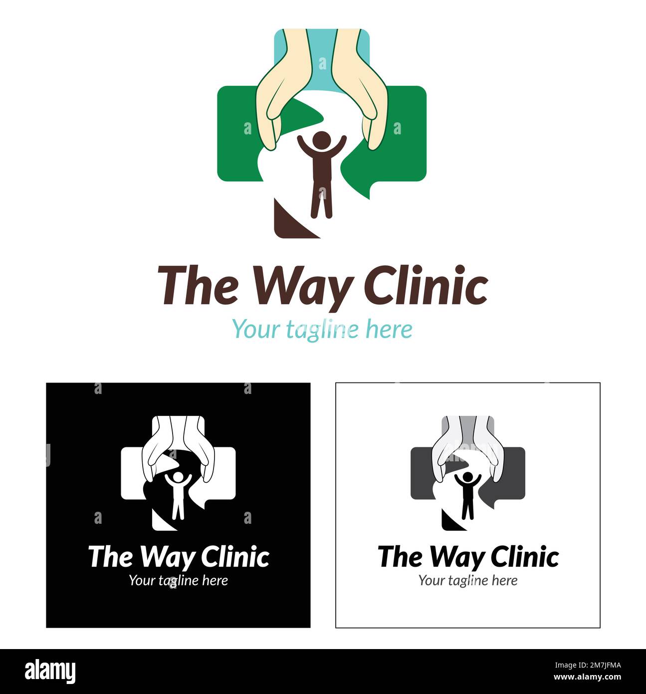 Logo for Medical Clinic. Logo with drawing of a path, correct direction ...