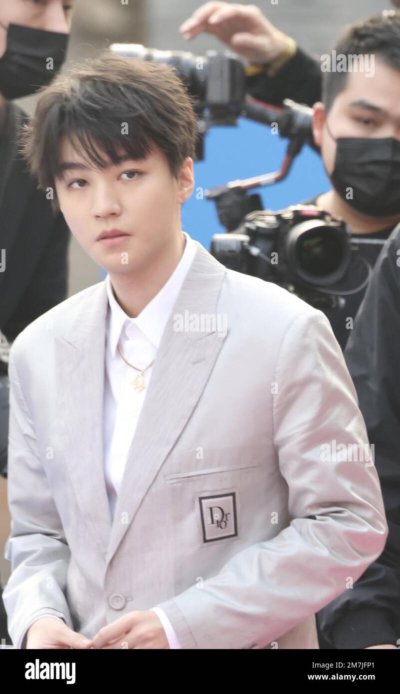 Chinese singer and actor Wang Junkai attended the Dior x ERL activity ...