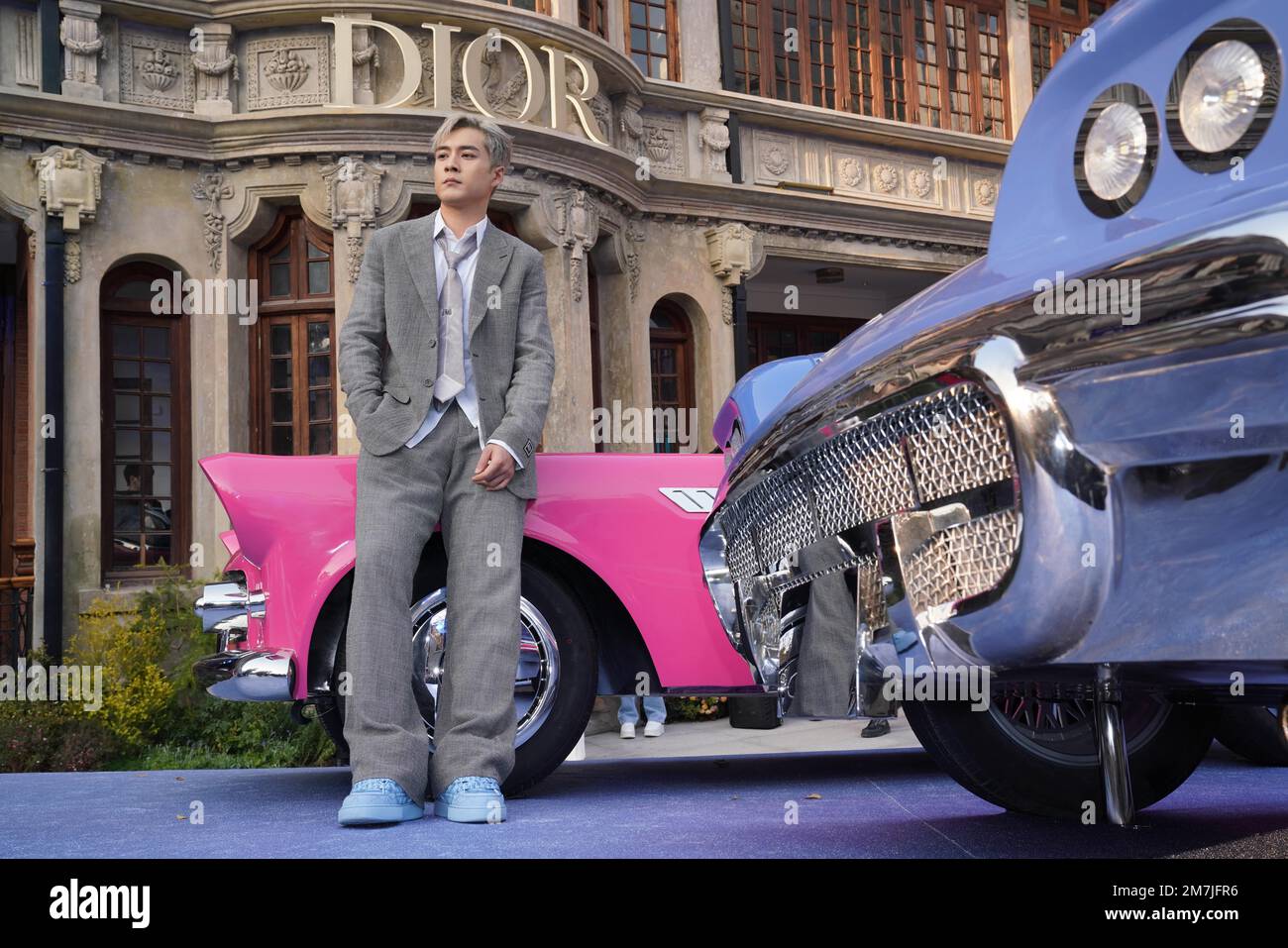 Chinese actor Elvis Han attended the DIOR X ERL activity in Shanghai ...