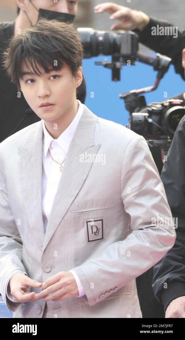 Chinese singer and actor Wang Junkai attended the Dior x ERL activity ...