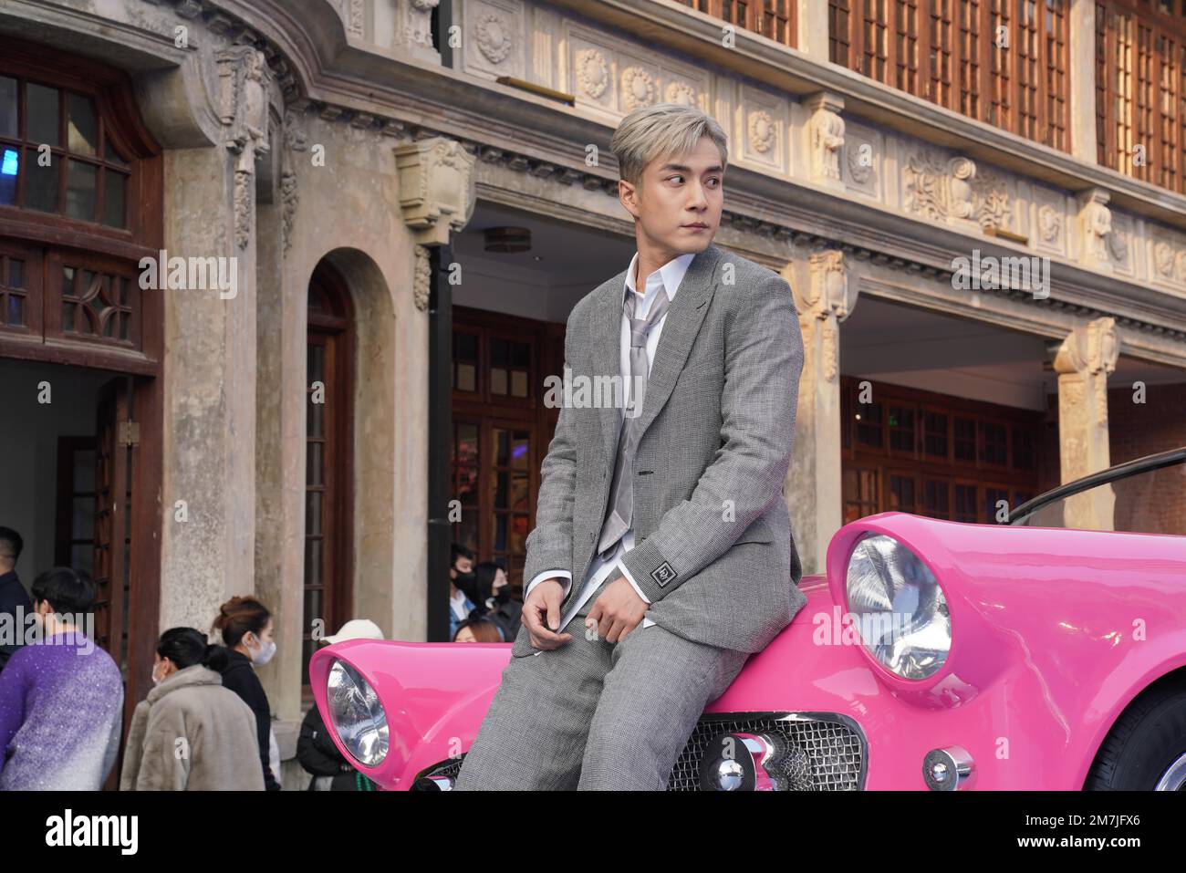Chinese actor Elvis Han attended the DIOR X ERL activity in Shanghai ...
