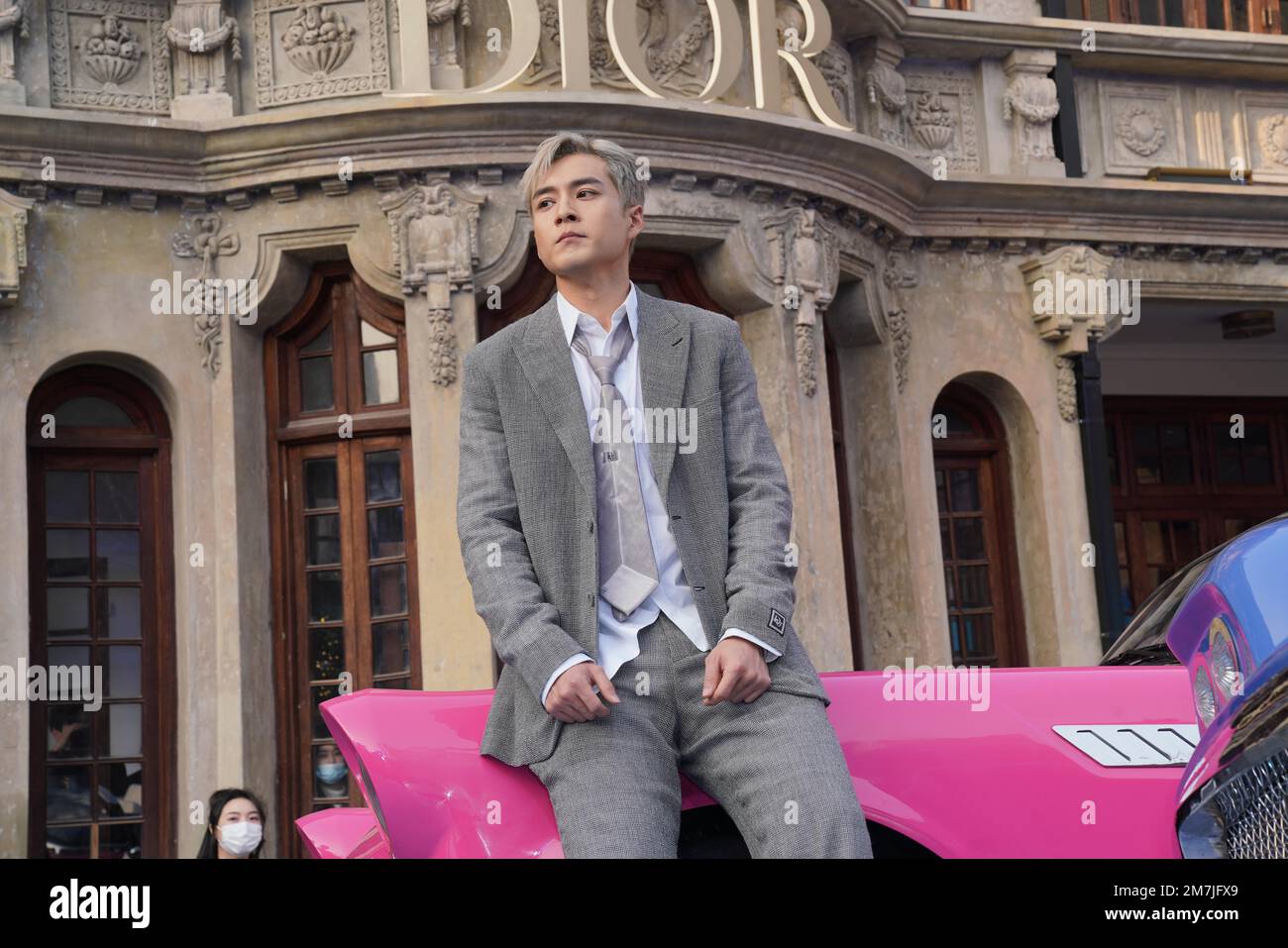 Chinese actor Elvis Han attended the DIOR X ERL activity in Shanghai ...