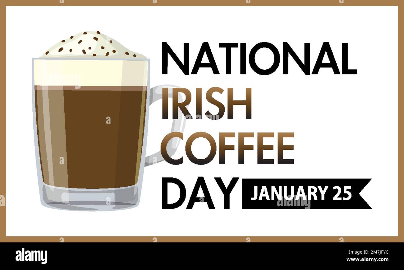 National Irish Coffee Day Banner Design illustration Stock Vector Image ...
