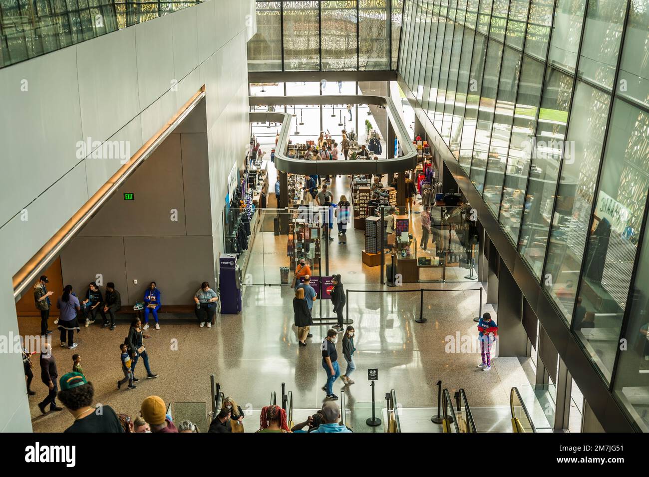 People in the lobby and the Museum shop, National Museum of African ...