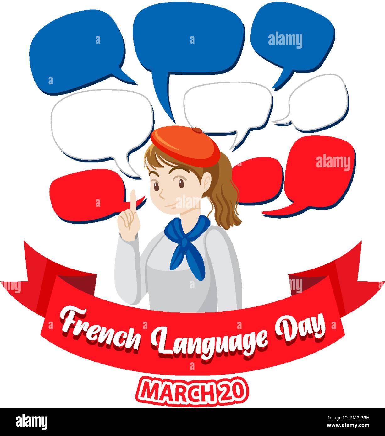 March French Language day illustration Stock Vector Image & Art - Alamy