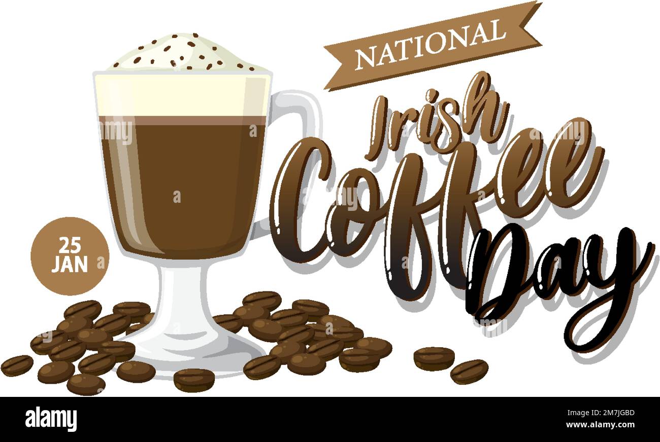 National Irish Coffee Day Banner Design illustration Stock Vector Image ...