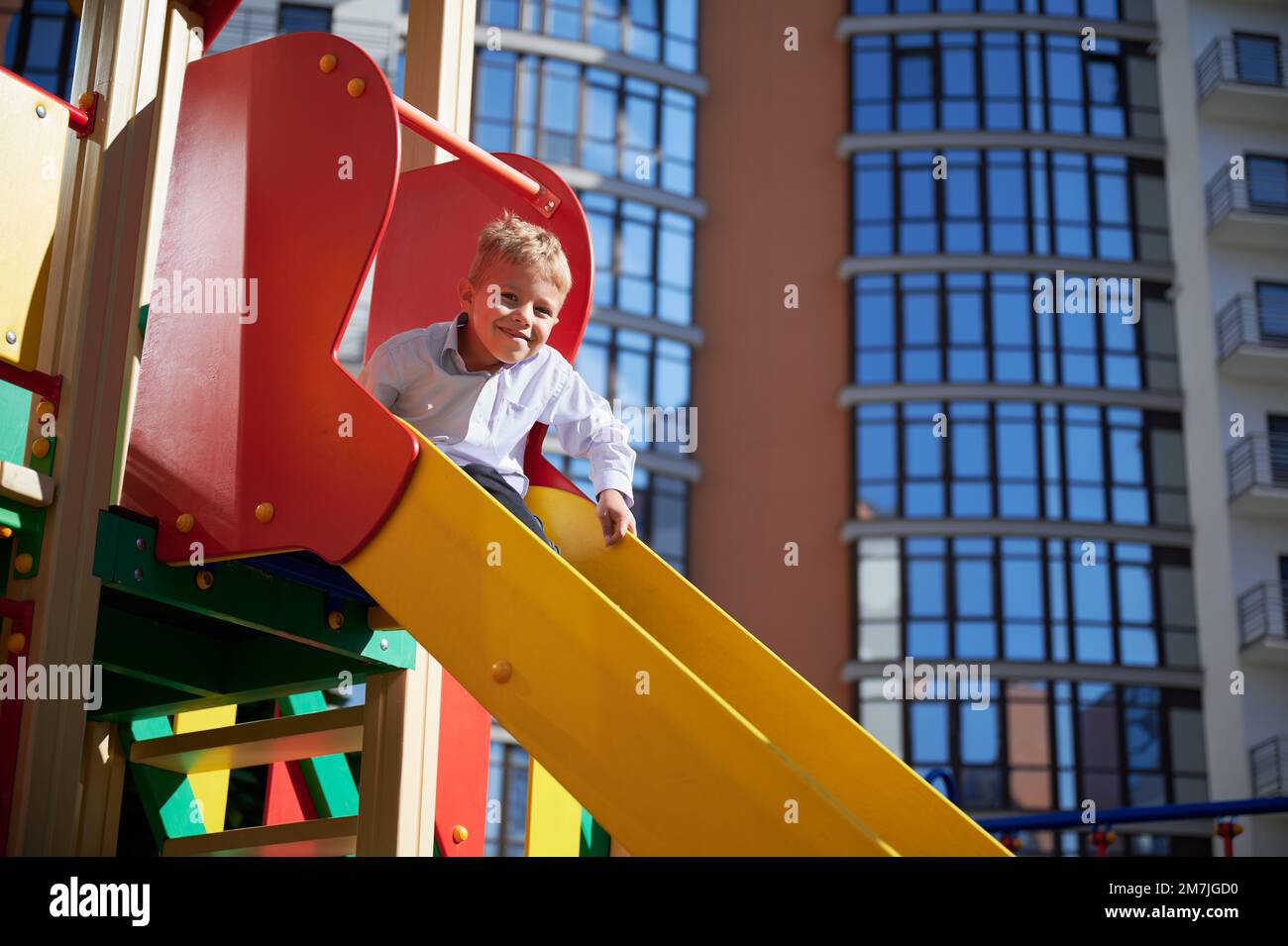 Going down the slide hi-res stock photography and images - Alamy