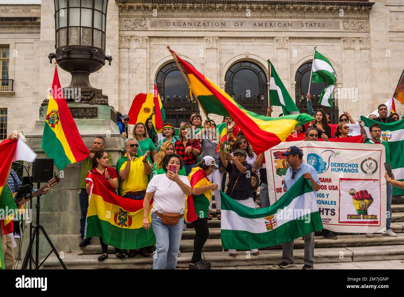 Bolivian Association for Human Rights holding a rally regarding the ...