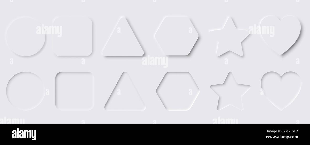 Set of Neumorphic UI Design Elements. Vector illustration. Eps 10 Stock ...