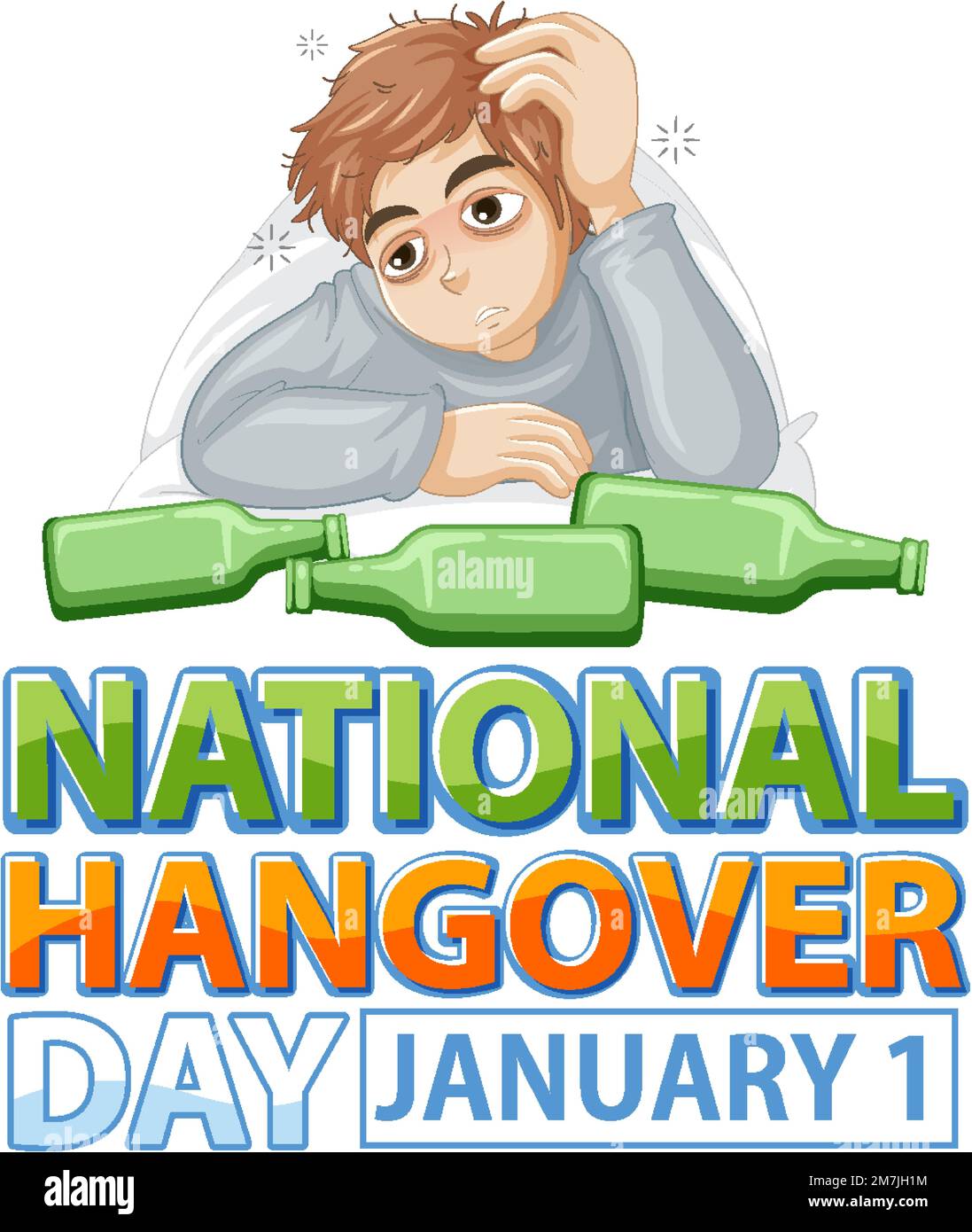 National hangover day January icon illustration Stock Vector Image ...