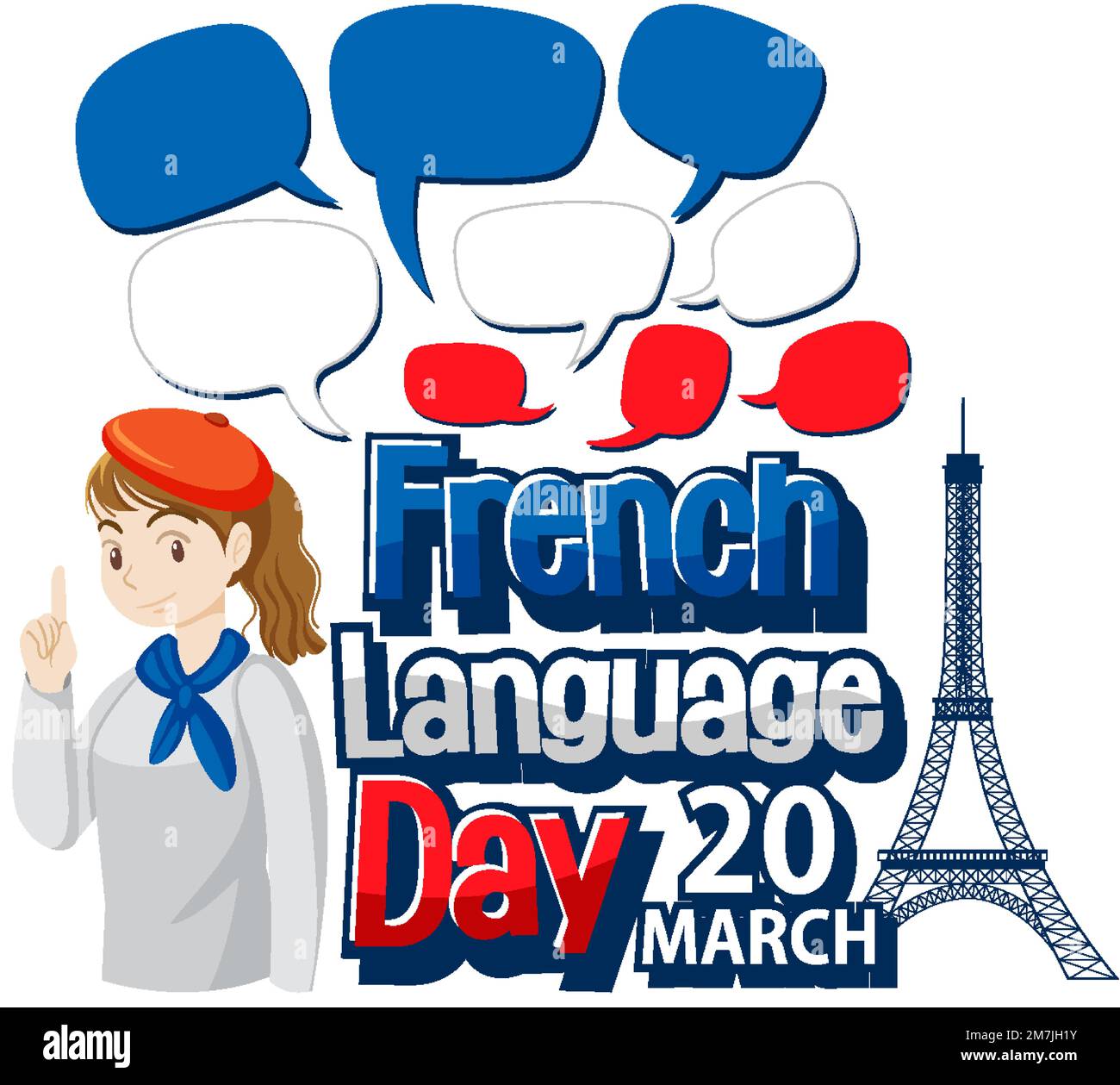 March French Language day illustration Stock Vector Image & Art - Alamy