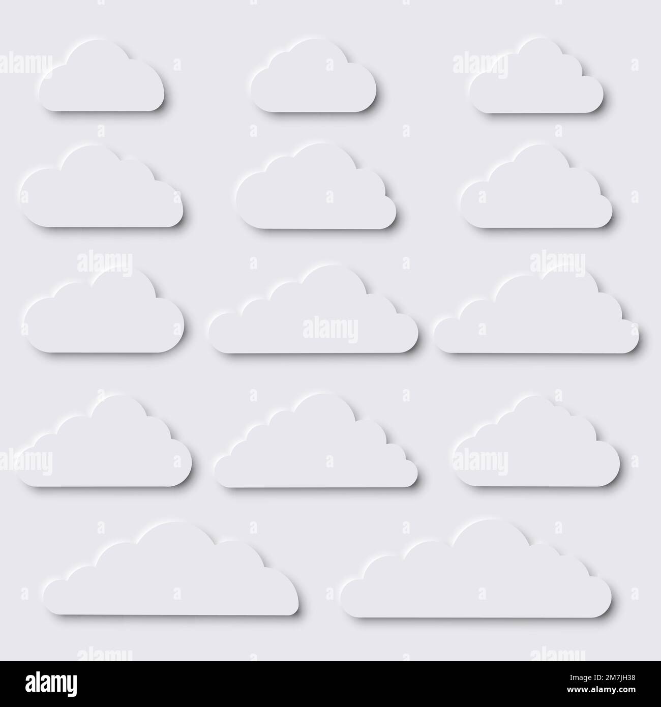 Set of cloud. Neumorphic UI Design Elements. Vector illustration. Eps 10 Stock Vector Image ...