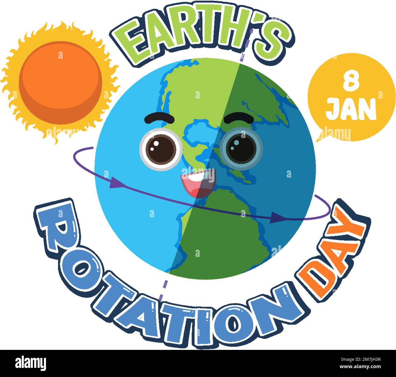Earth Rotation Day Banner Design illustration Stock Vector Image & Art ...