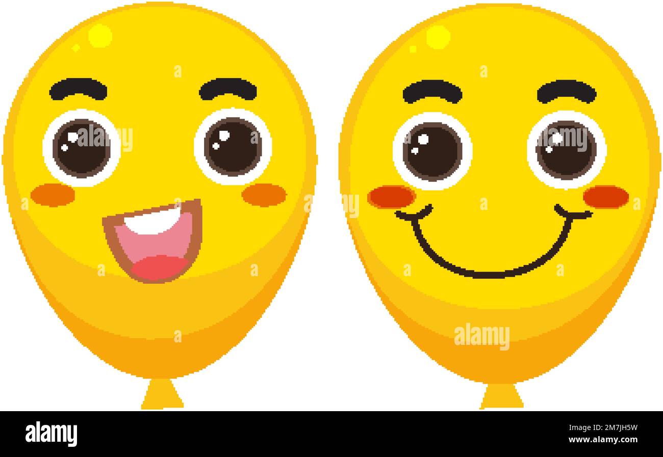 Yellow balloon with smile face illustration Stock Vector Image & Art ...