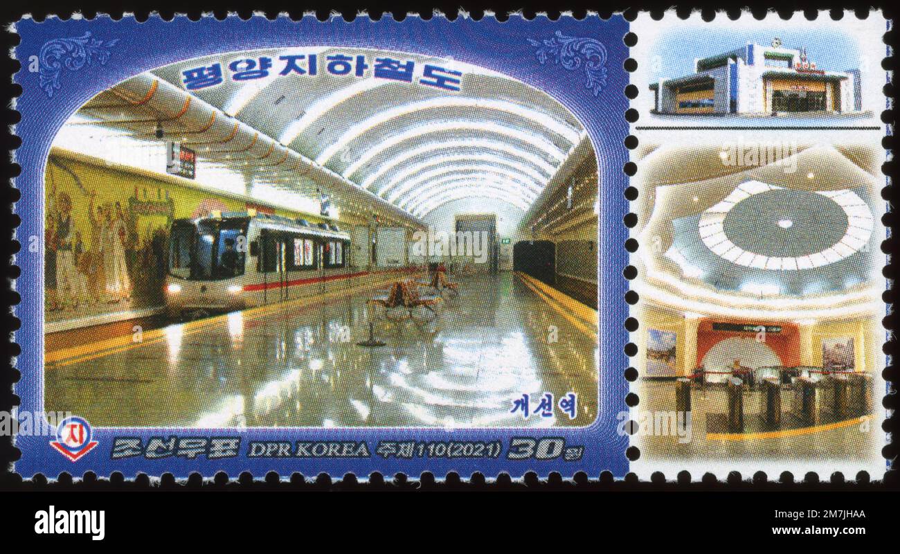 2021 North Korea stamp series. Pyongyang Metro Stock Photo - Alamy