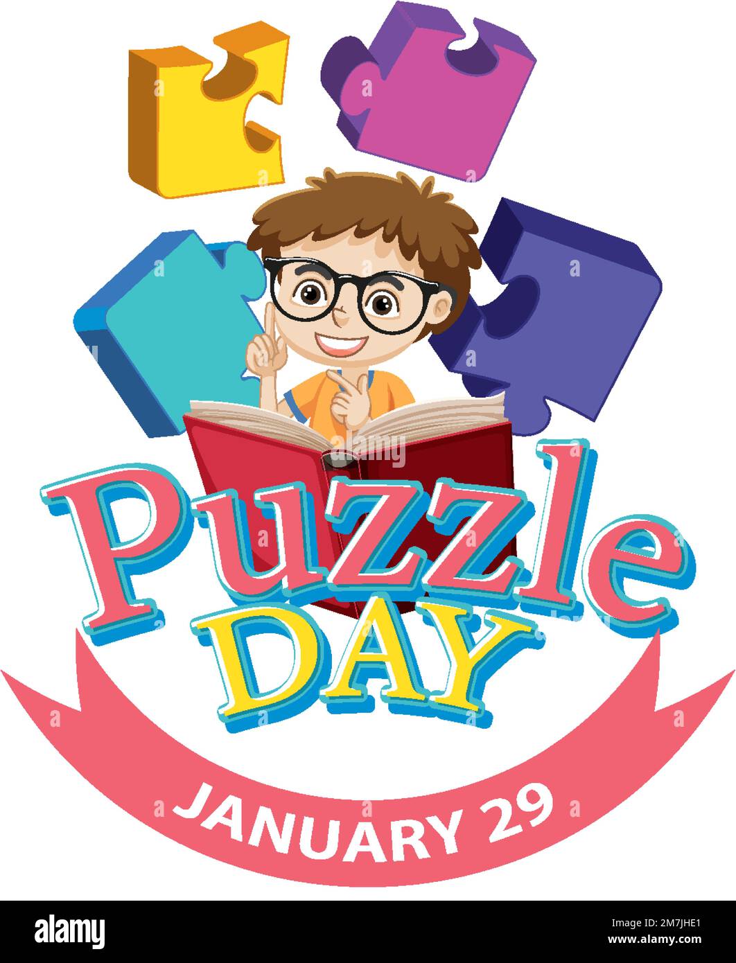 National Puzzle Day Banner Design illustration Stock Vector Image & Art ...
