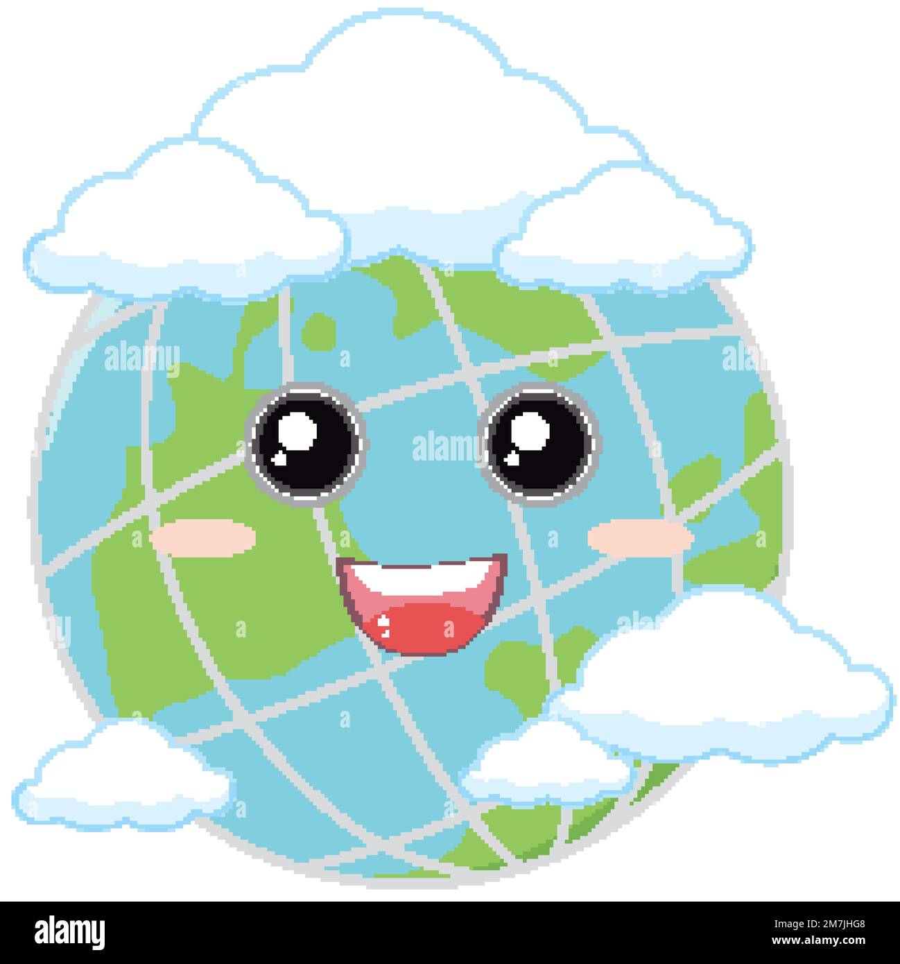 Globe with cute face expression illustration Stock Vector Image & Art ...