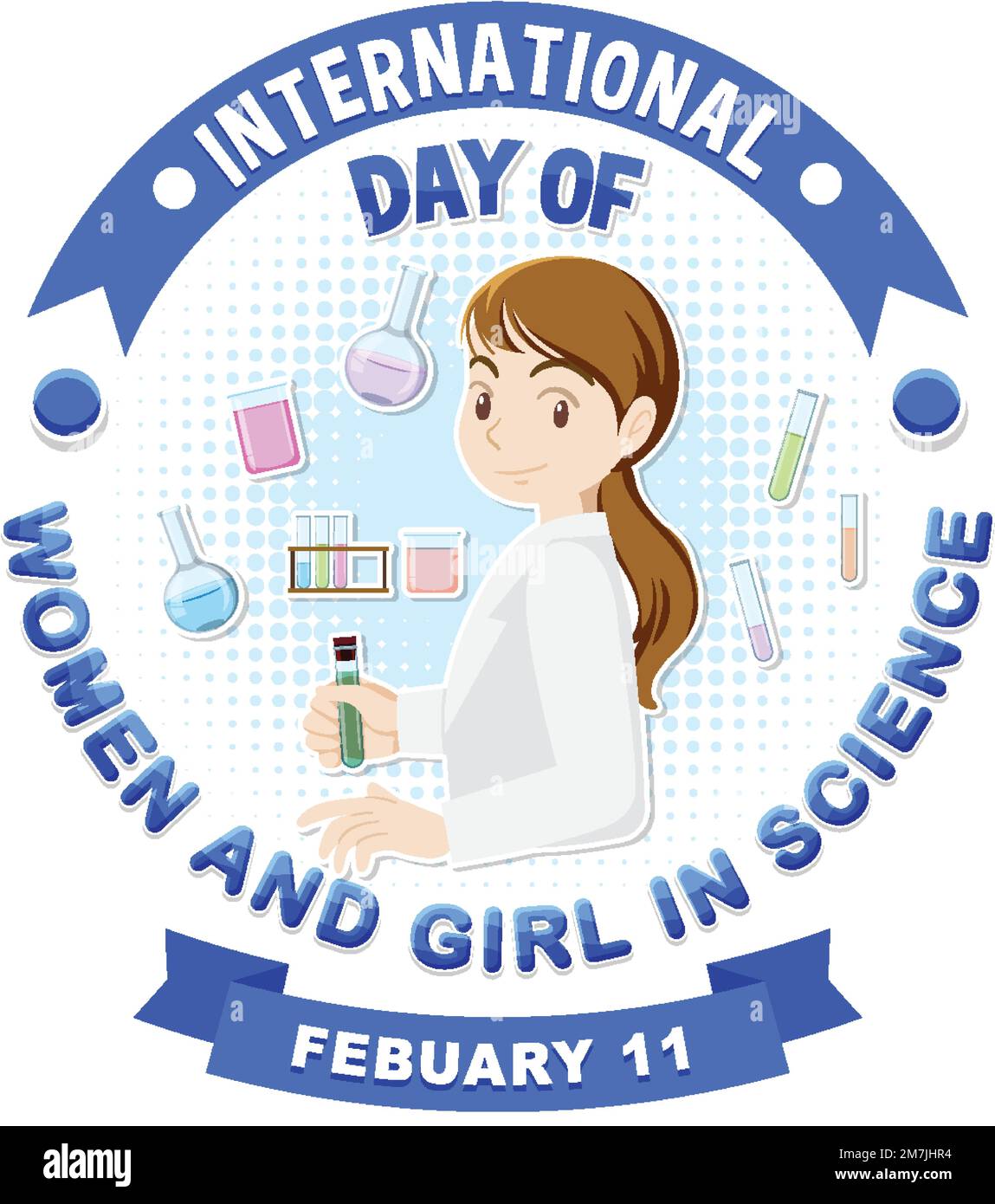 International Day of Women and Girls in Science illustration Stock ...