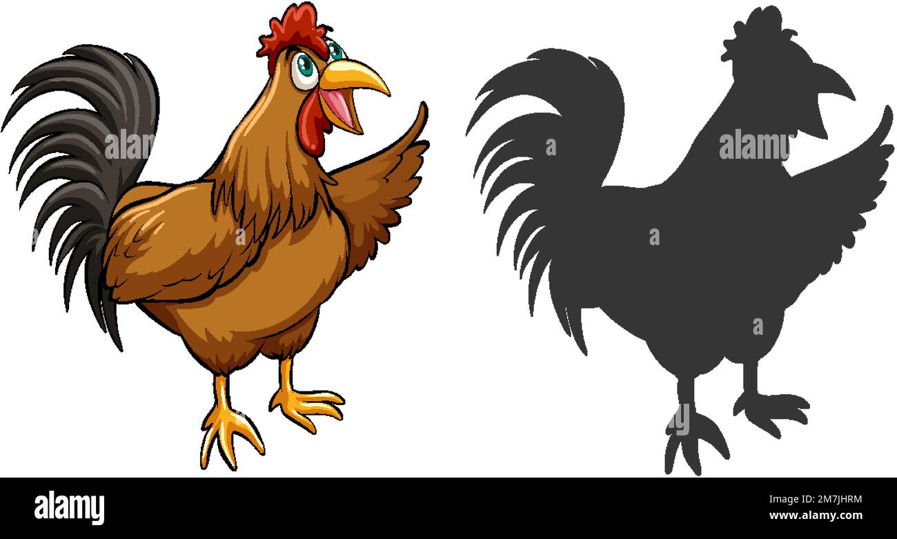 Rooster Silhouette Cartoon