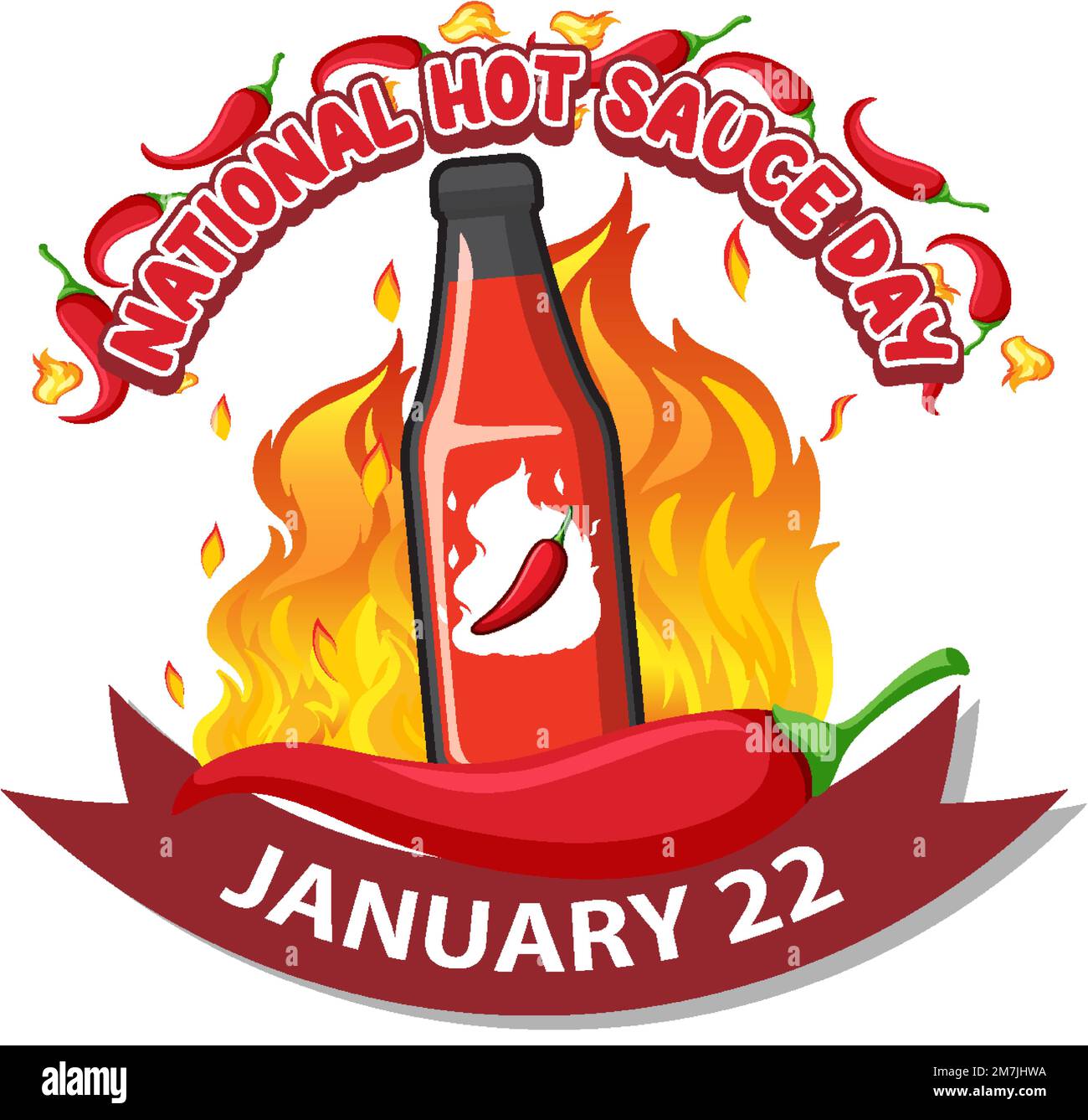 National Hot Sauce Day Banner Design illustration Stock Vector Image ...