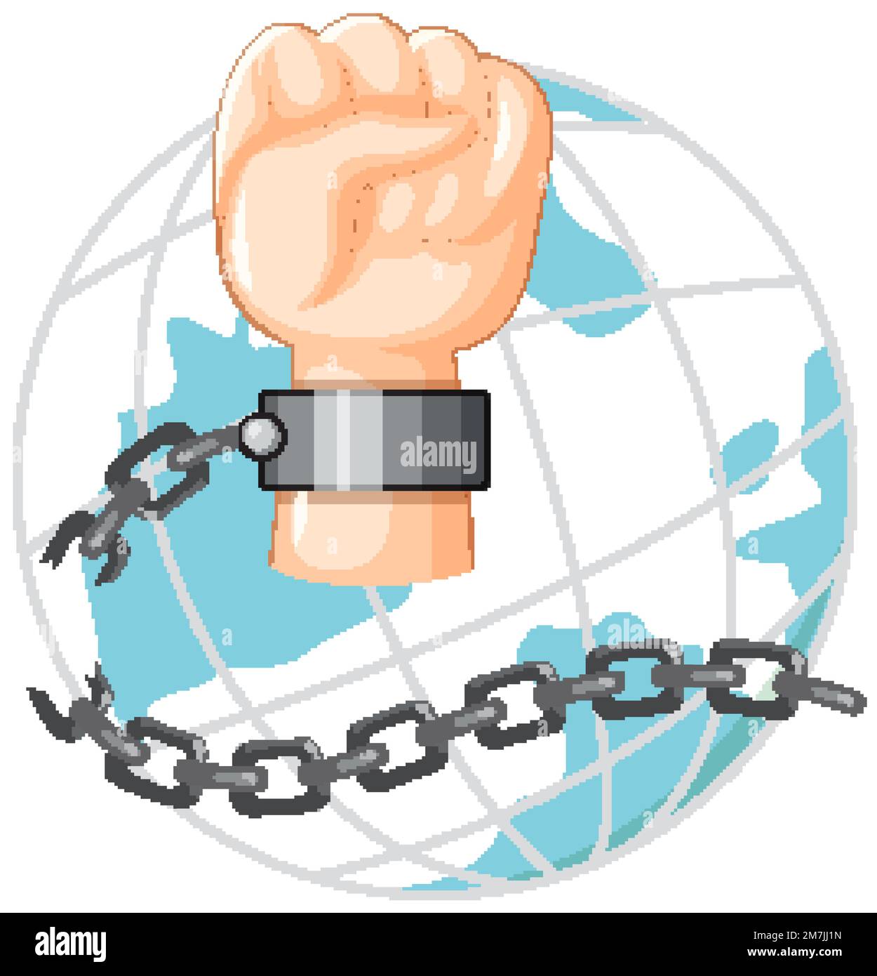 Human hand chained in Stock Vector Images - Alamy