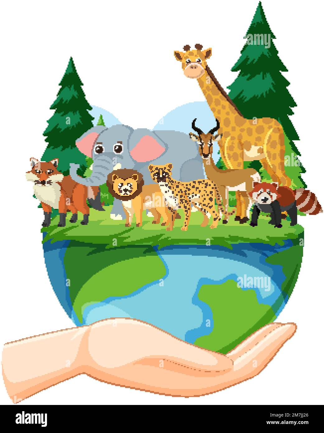 Animals standing on earth planet illustration Stock Vector Image & Art ... Animals standing on earth planet illustration Stock Vector Image & Art ...