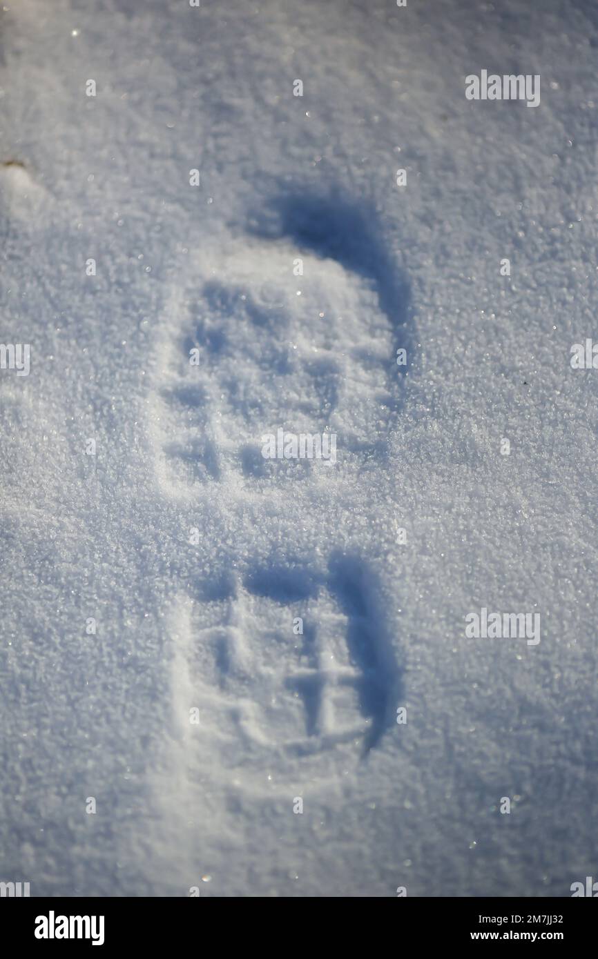 Footstep in icy terrain hi-res stock photography and images - Alamy