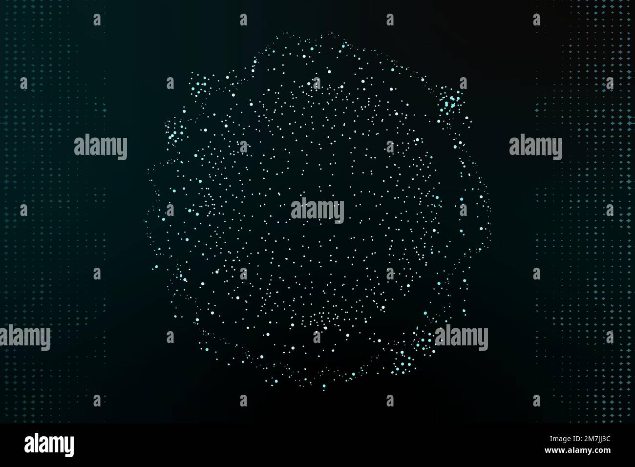 Particle round dots vector futuristic technology black background Stock ...