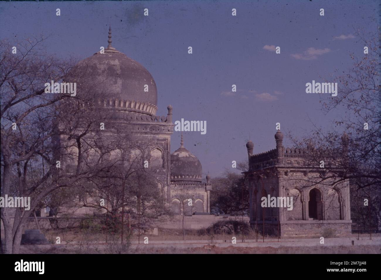 The Qutub Shahi Tombs are located in the Ibrahim Bagh, close to the ...