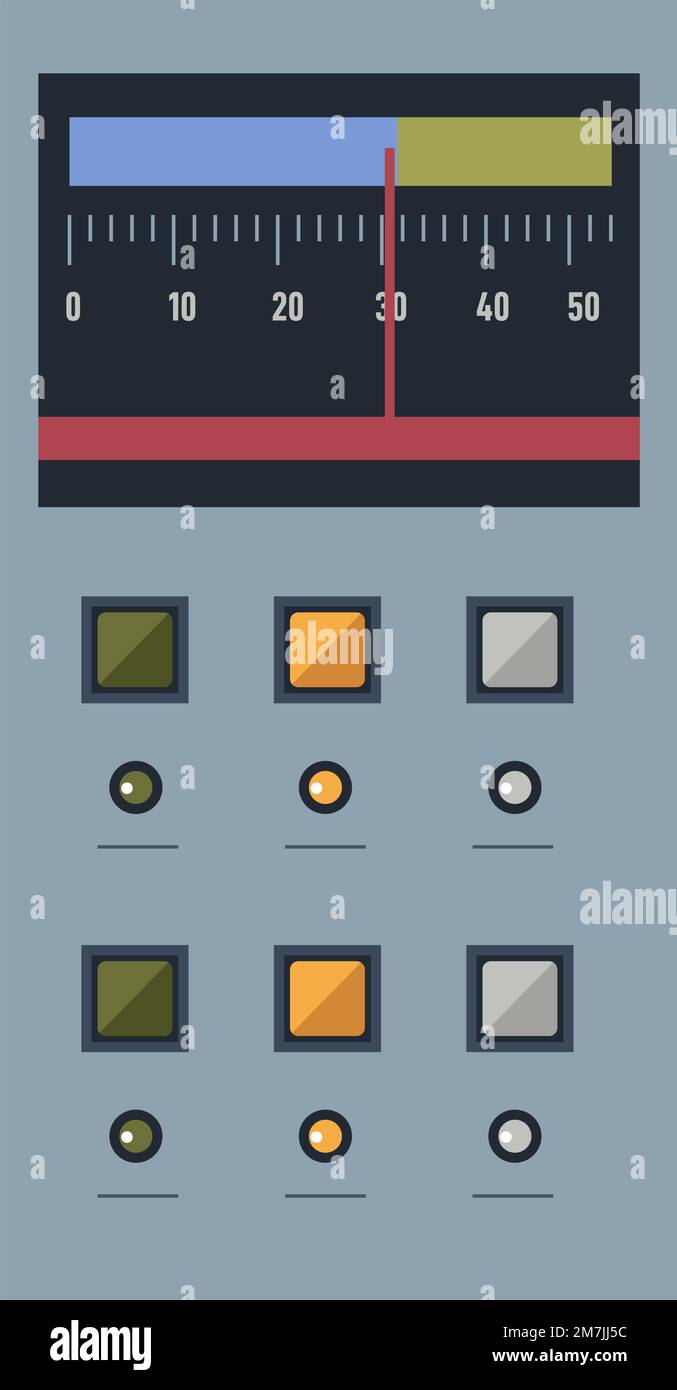 Panel with buttons and display with data vector Stock Vector Image ...