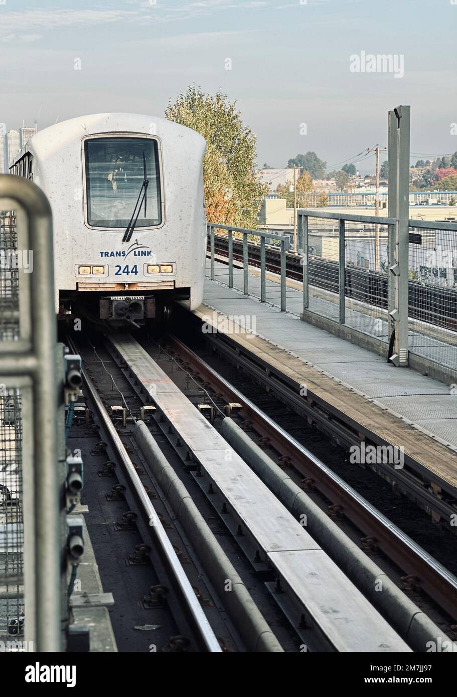 A train on railways in Vancouver Stock Photo - Alamy