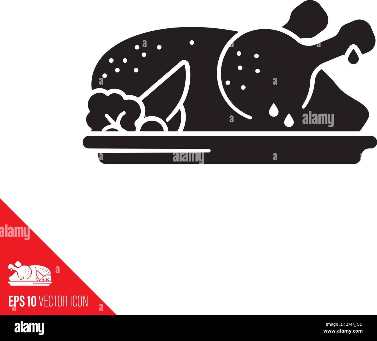 Grilled chicken on a platter vector icon. Take-away food symbol Stock ...