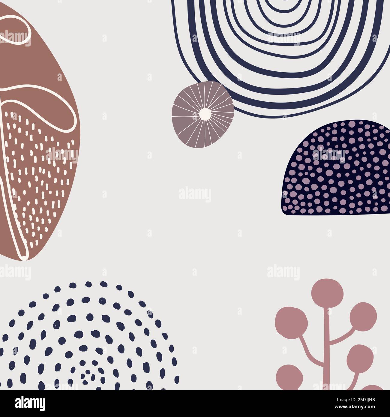 Scandinavian modern print background vector in earth tone Stock Vector ...