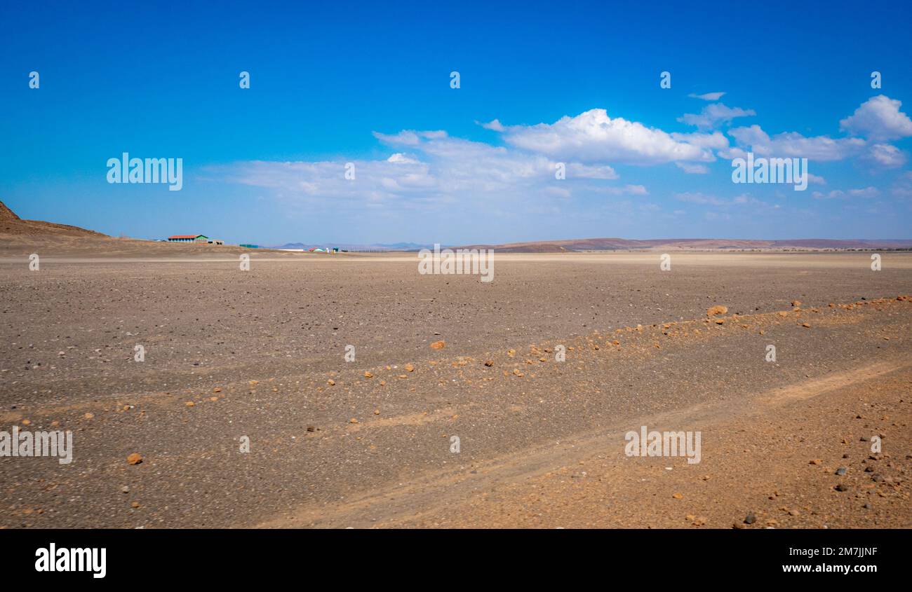 Scenic view of the panaramic desert landscapes in Loiyangalani in ...