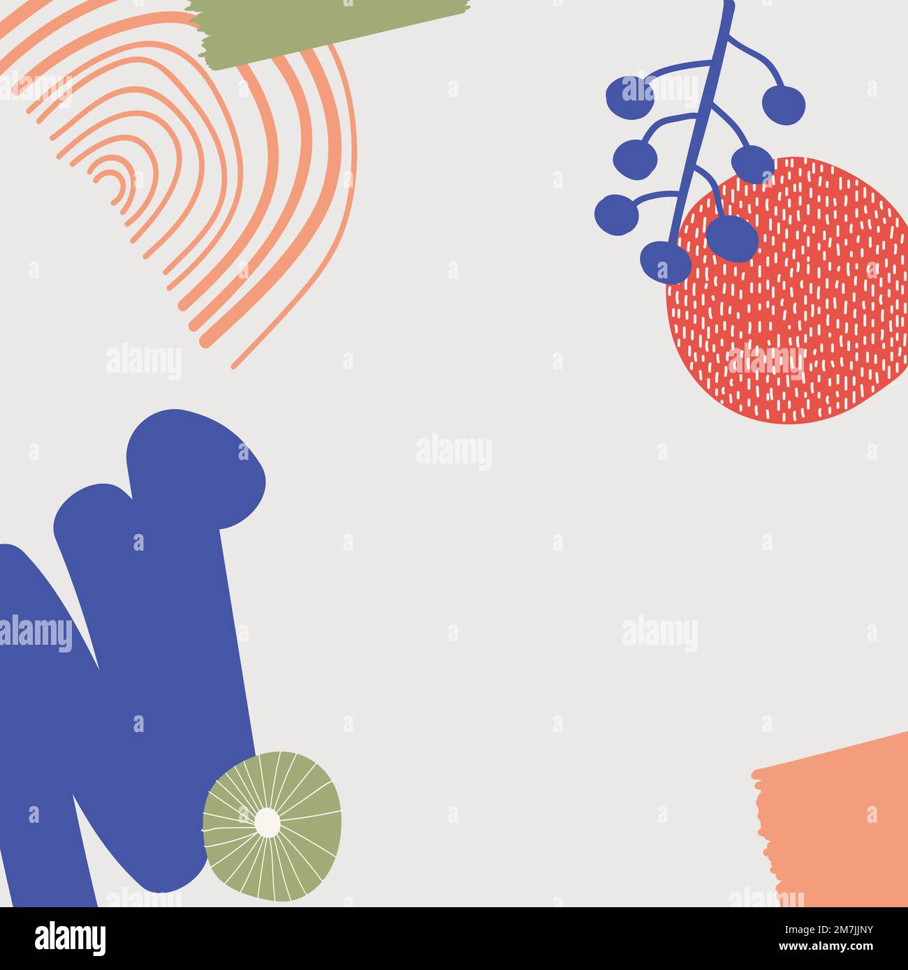 Scandinavian modern print background vector in retro color Stock Vector ...