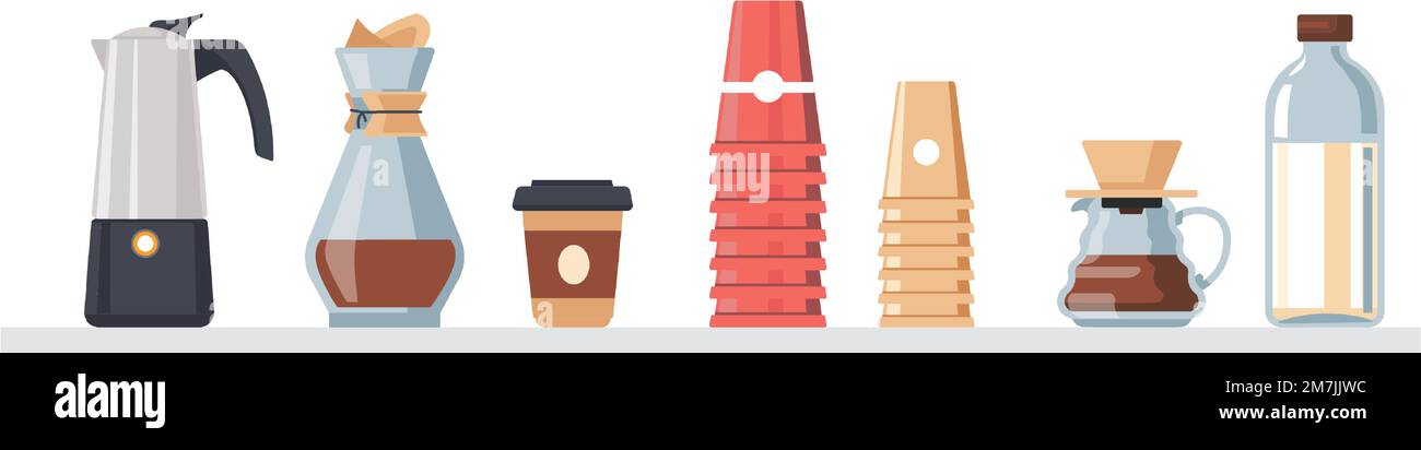 Coffee making and preparing ingredients vector Stock Vector Image & Art ...