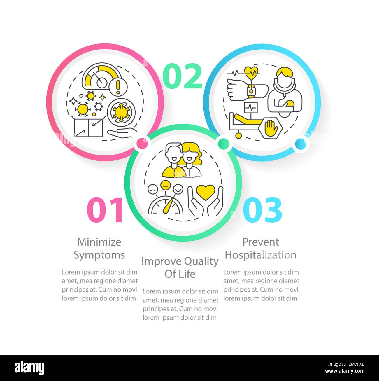 Goals of chronic disease management circle infographic template Stock ...