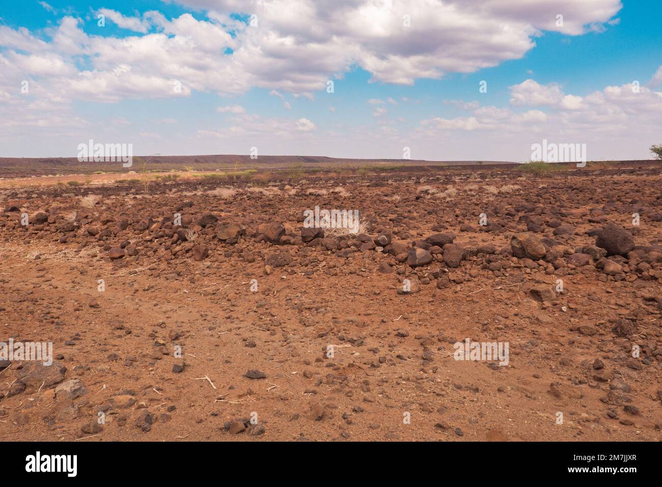 Scenic view of the panaramic desert landscapes in Loiyangalani in ...