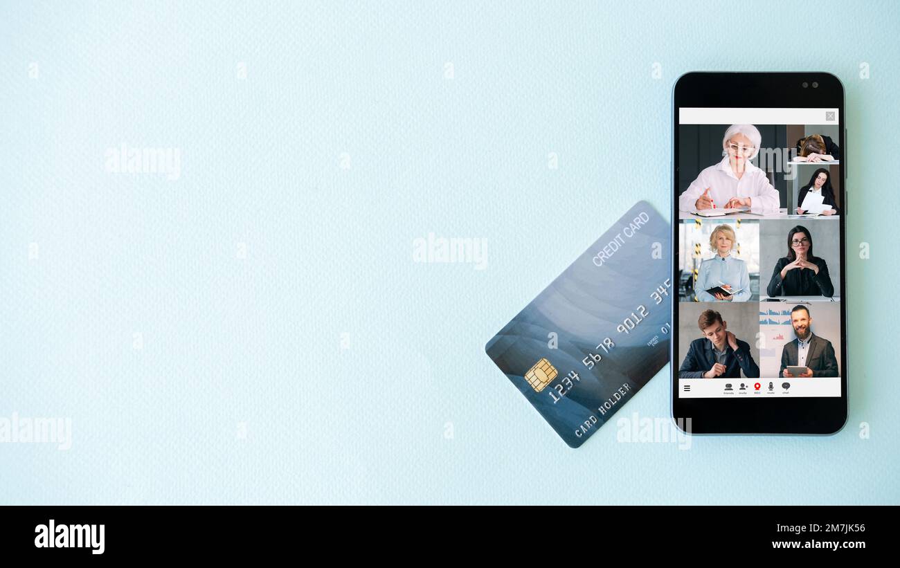 e-commerce conference business team credit card Stock Photo - Alamy