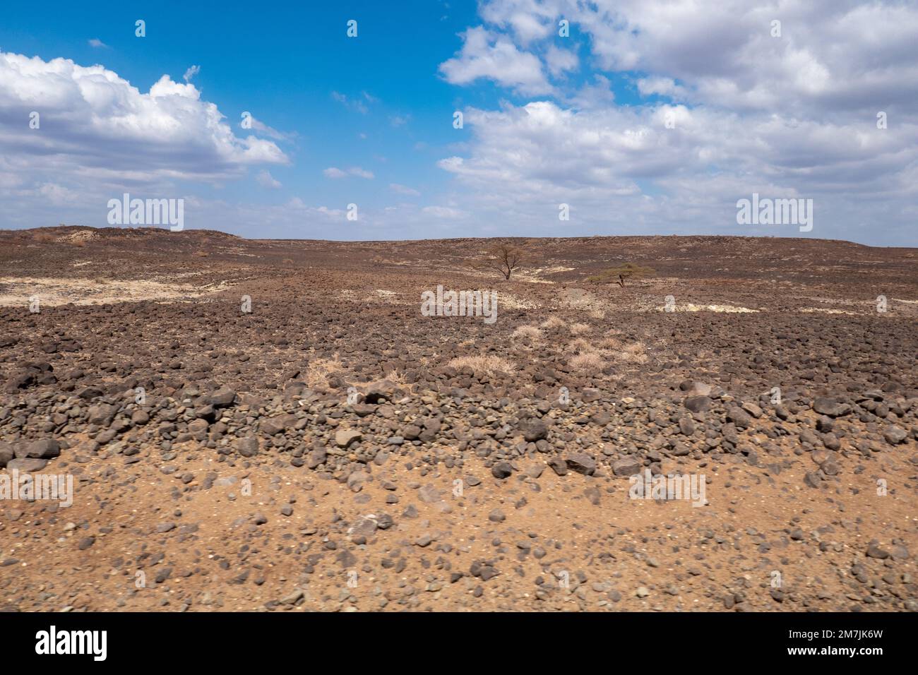 Scenic view of the panaramic desert landscapes in Loiyangalani in ...
