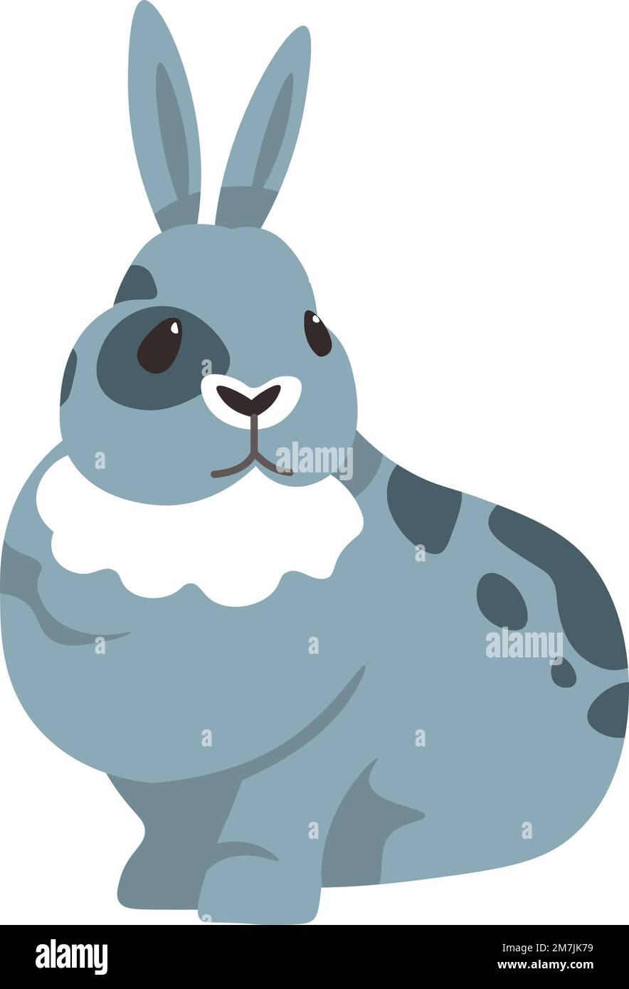 Rabbit portrait, cute wildlife hare animal vector Stock Vector Image ...