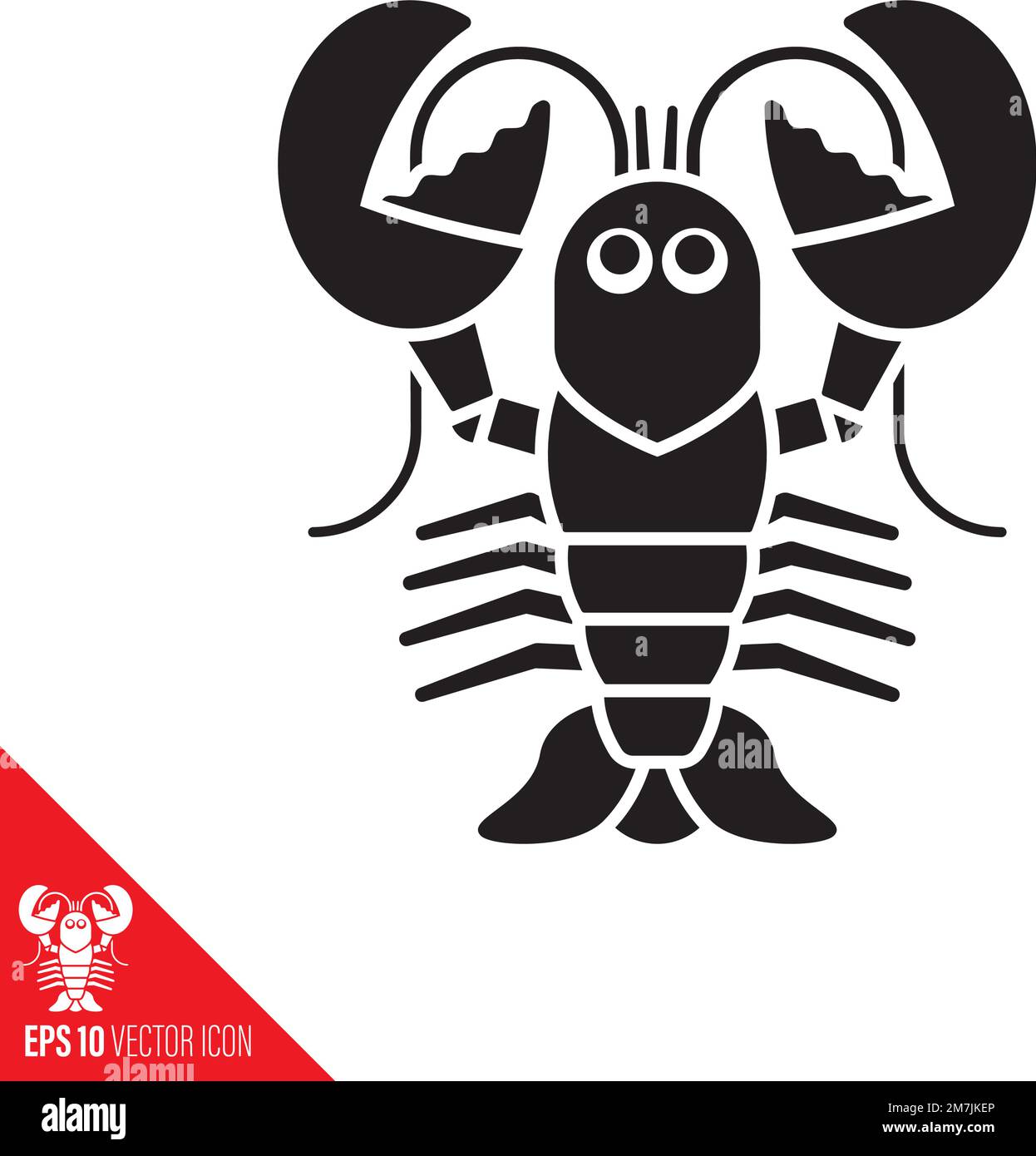 Lobster vector glyph icon. Seafood and crustaceans symbol Stock Vector ...
