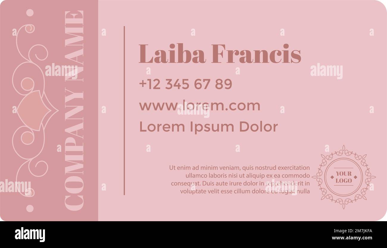 Company name on business card presentation paper Stock Vector Image ...