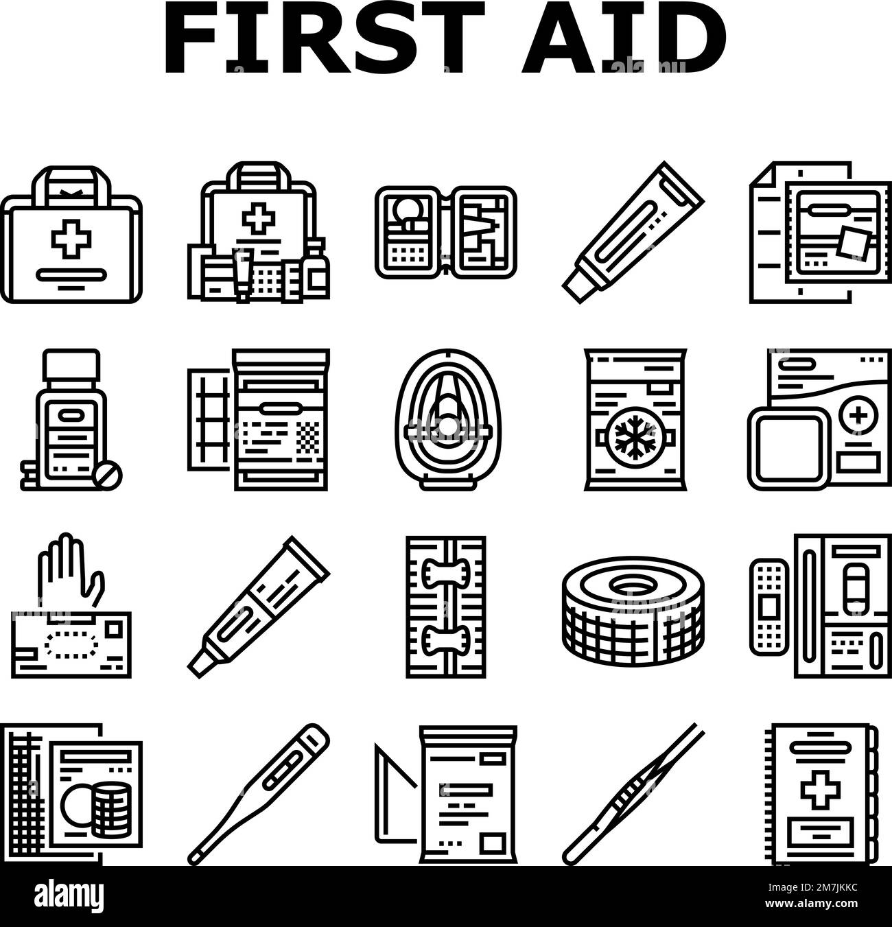 first aid emergency medical icons set vector Stock Vector Image & Art - Alamy