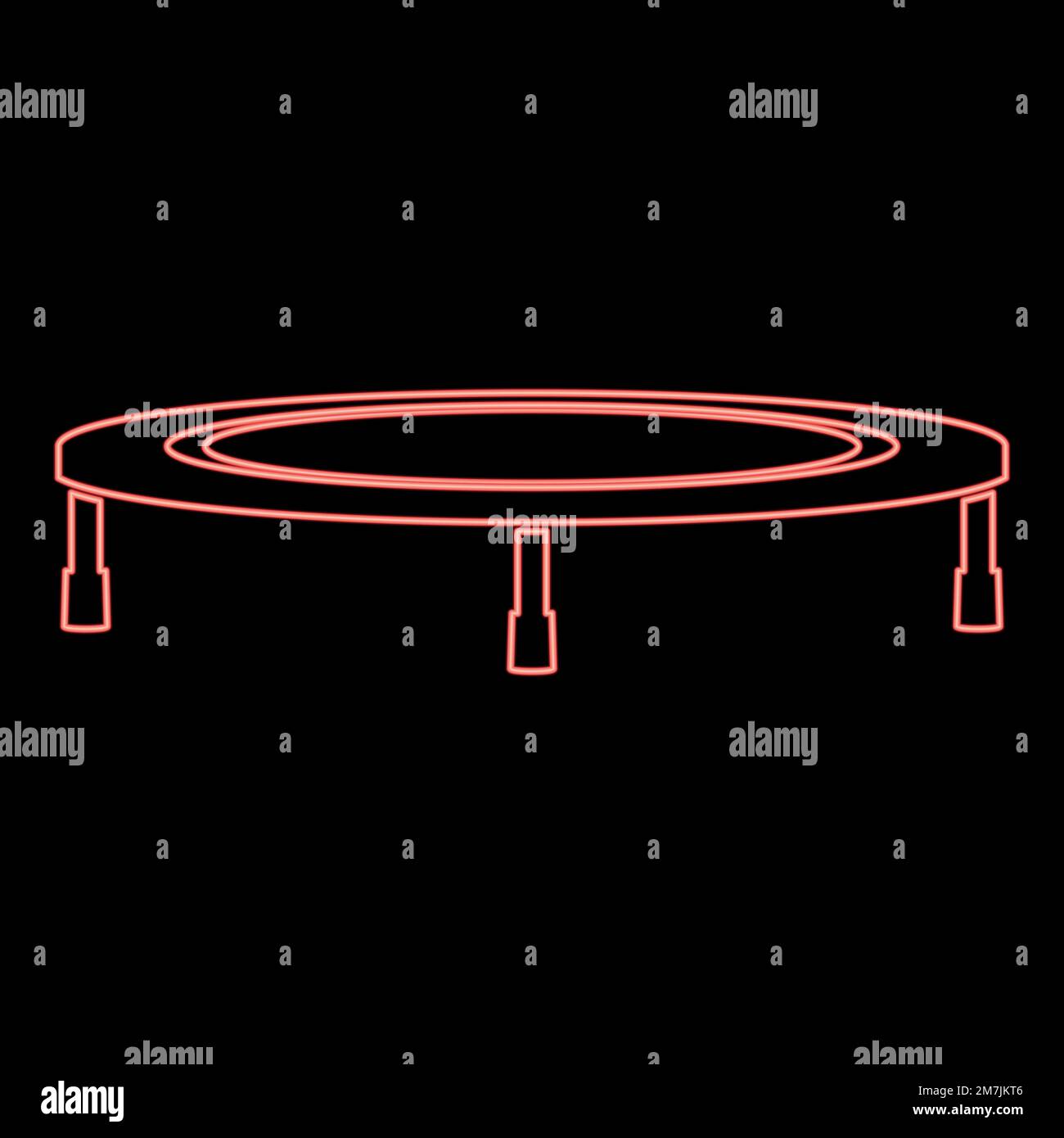 Neon trampoline jumping for bounce red color vector illustration image ...