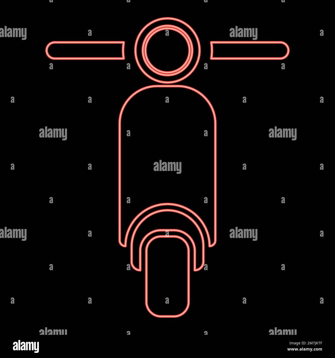 Neon scooter Motorcycle Motobike Delivery concept Moped Shipping red ...